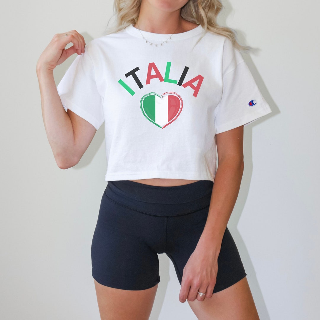 Cropped Top T-shirt, Italia Cropped Top, Italy Shirt, Shirt Italy ...