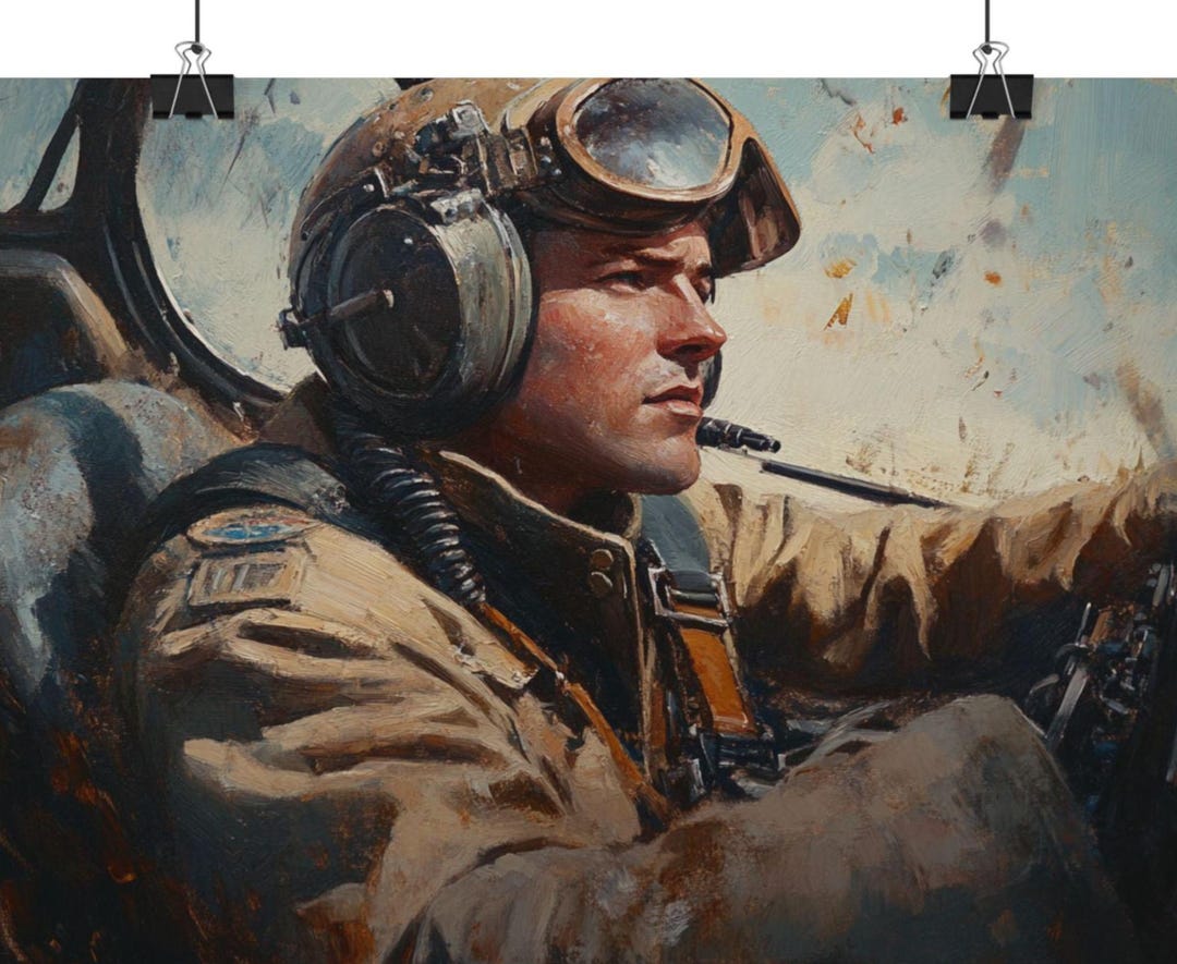 World War 2 POSTER, WW2 Fighter Pilot, Vintage Plane Poster, Poster ...
