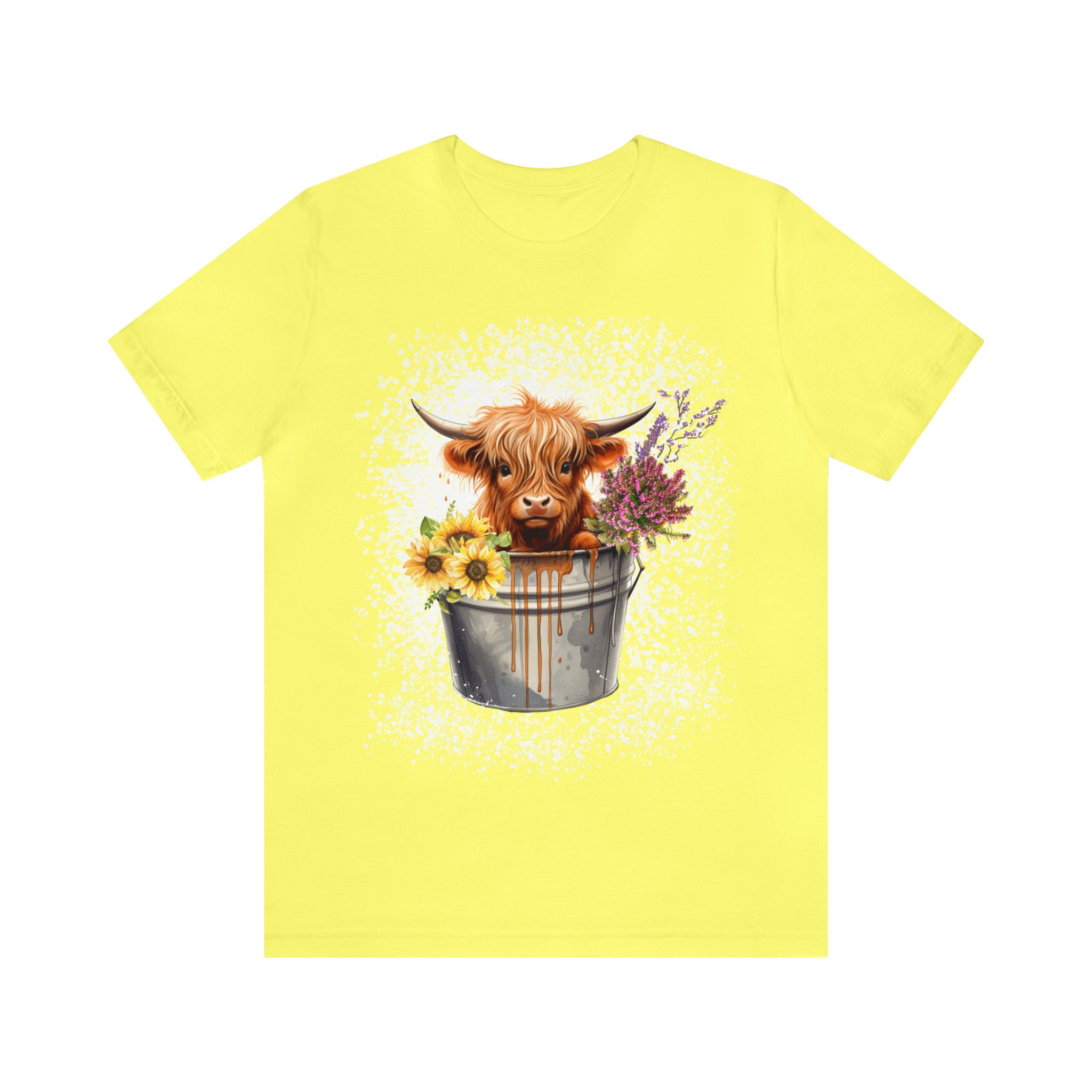 Highland Cow Tshirt Cow and Sunflower Shirt Yellow Cow Shirt - Etsy