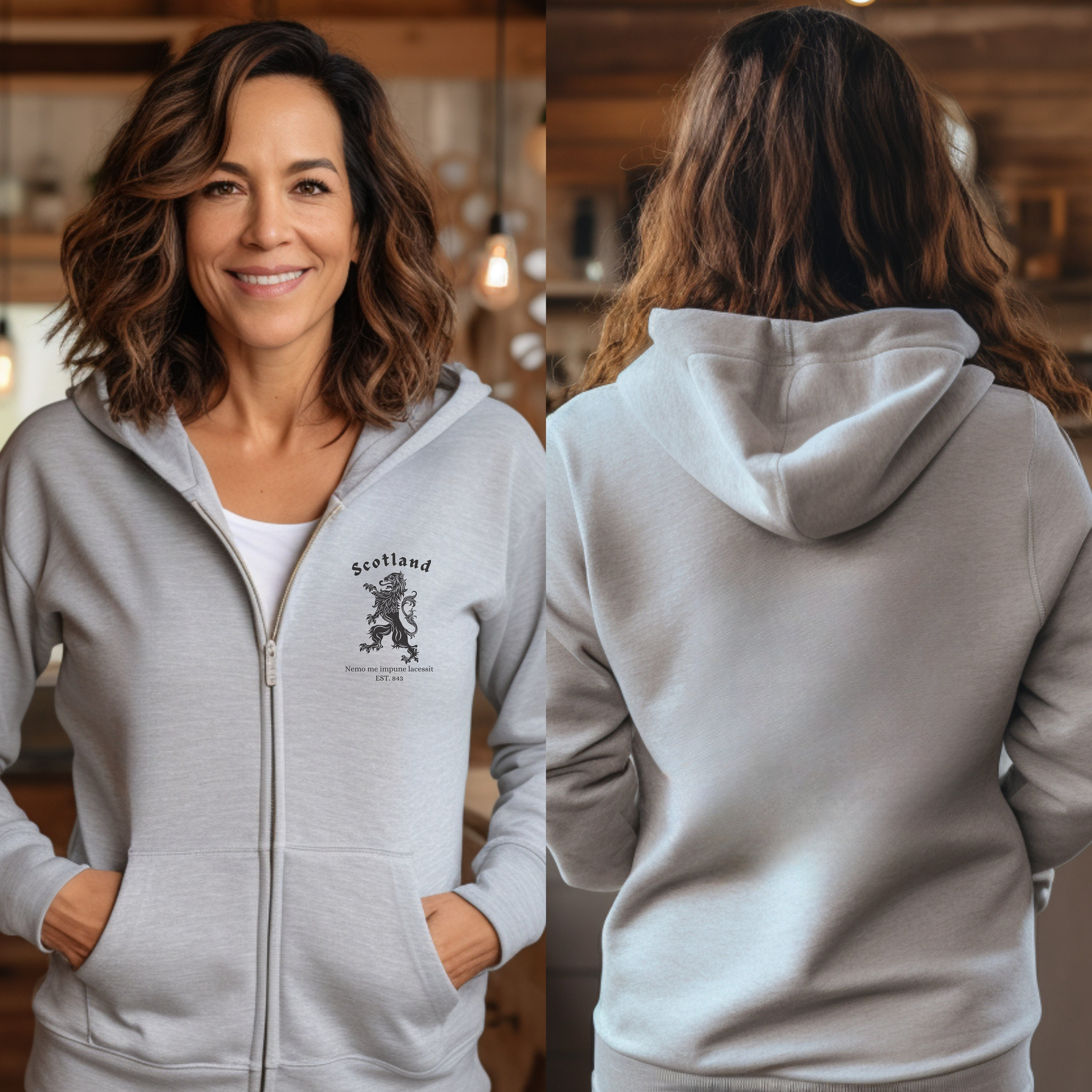 Scotland Hoodie, Scottish Gifts, Zip up Front Scottish Hoodie, Celtic ...