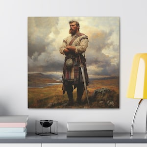 Highlander Warrior, Scottish Highlands, Scottish Gifts, Canvas Gallery ...