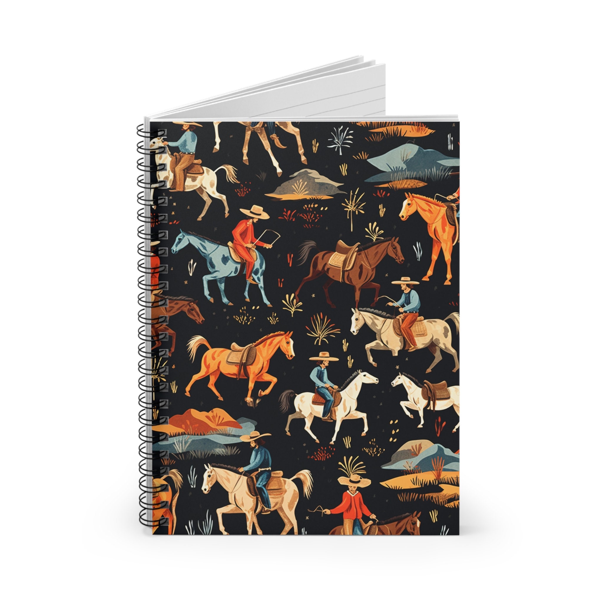 Western Cowboy Spiral Notebook, Notebook Western, Notepad Cowboy, Gift ...