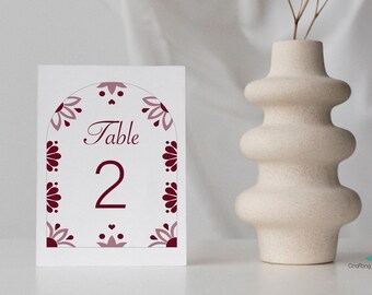4x6 Printable Talavera Mexican Theme Arched Table Numbers - Etsy