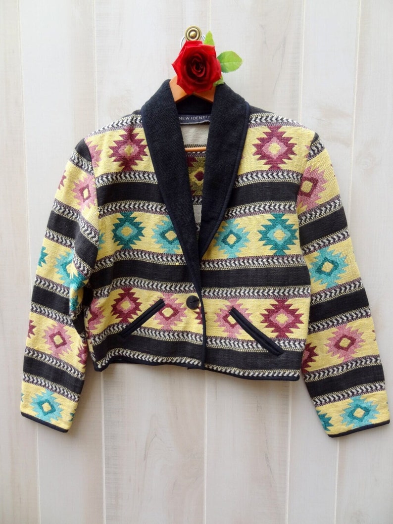 Southwest Tribal Pattern Woven Tapestry Crop Cowgirl Jacket/coat - Etsy