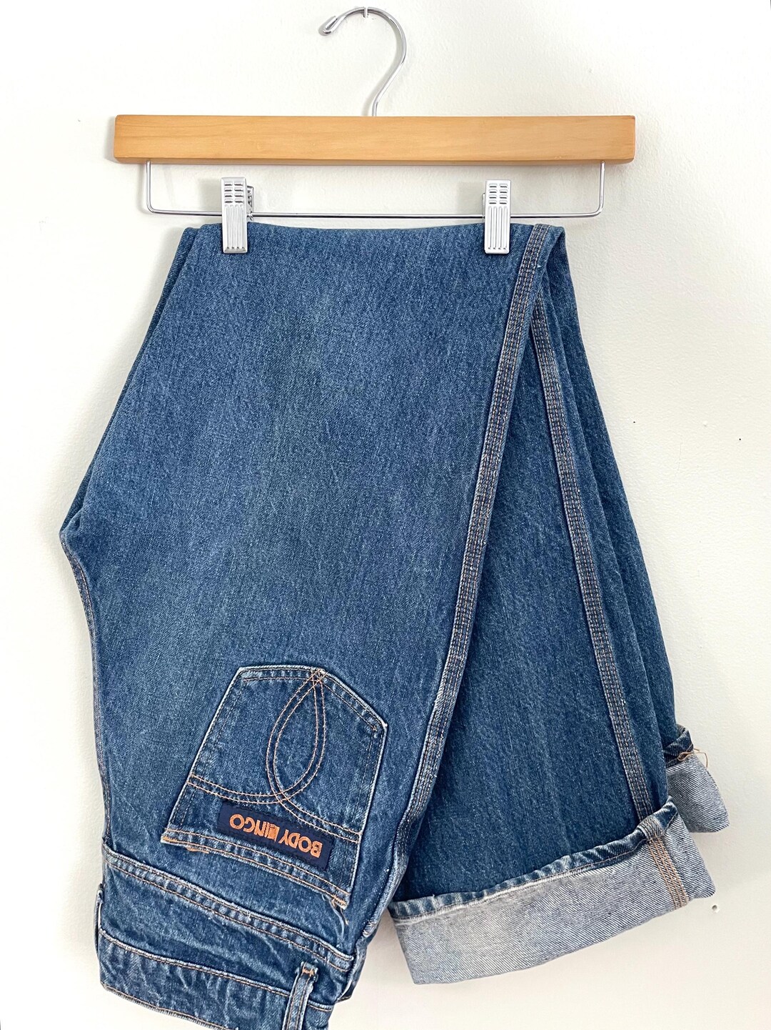 Vintage 1970s BODY LINGO Straight Leg Extra High Waist Disco Jeans ...