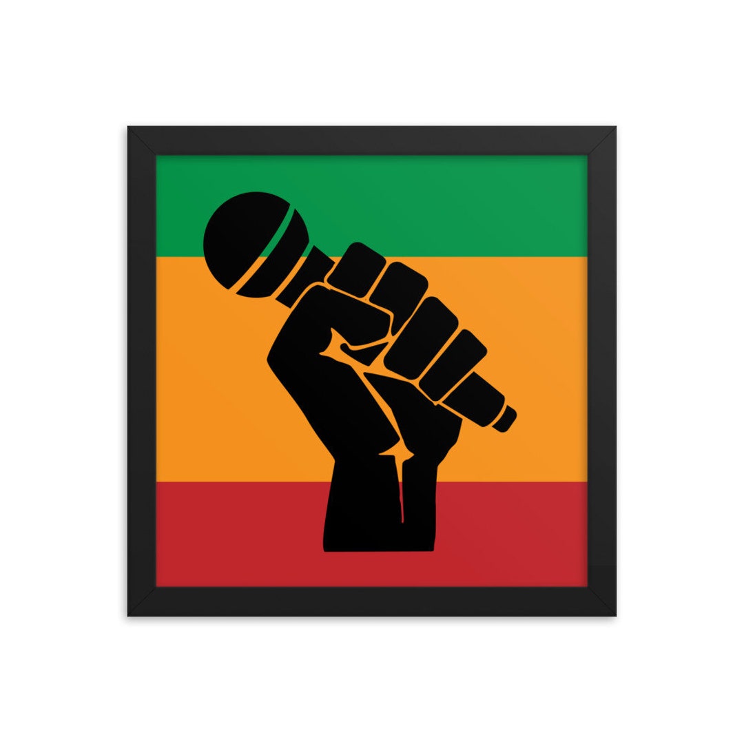 Reggae Music Poster, Hand Holding a Microphone - Etsy