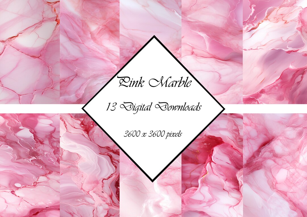 Pink Marble Textures and Backgrounds, 13 Digital Paper, Instant ...