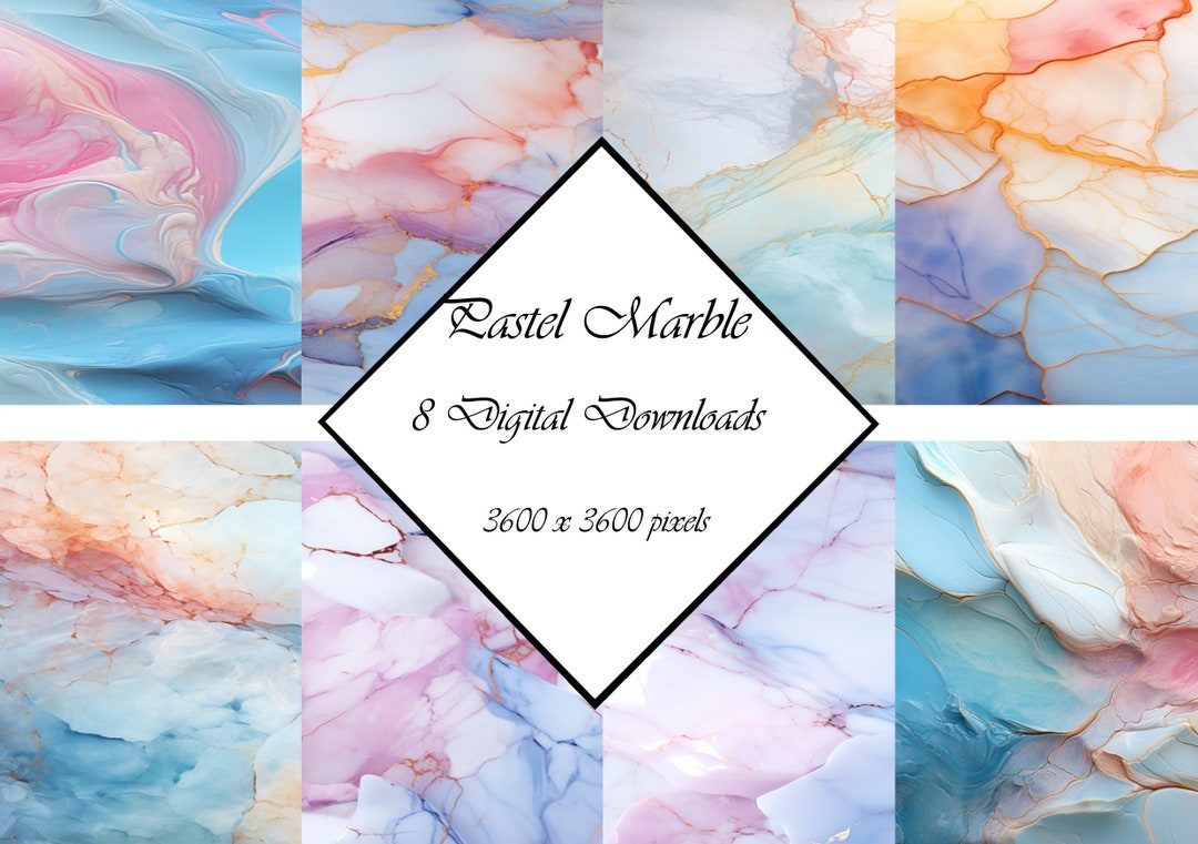 Pastel Marble Backgrounds and Textures, 8 Digital Paper, Scrapbooking ...