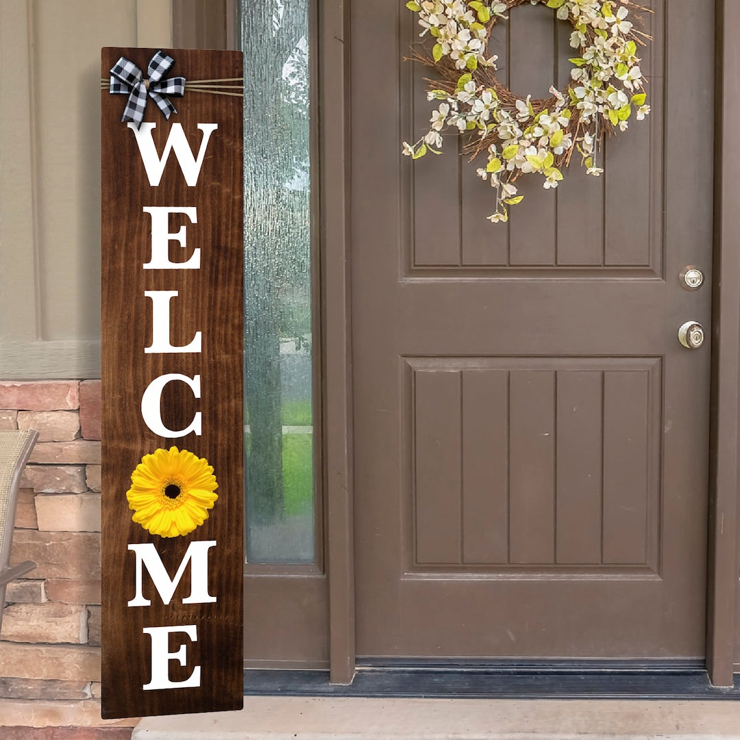 Welcome Vertical Entrance Sign - Etsy