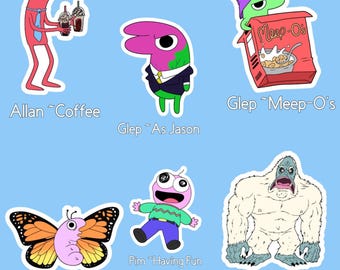 Smiling Friends Glep Vinyl Water Resistant Decal Sticker Glitter or ...