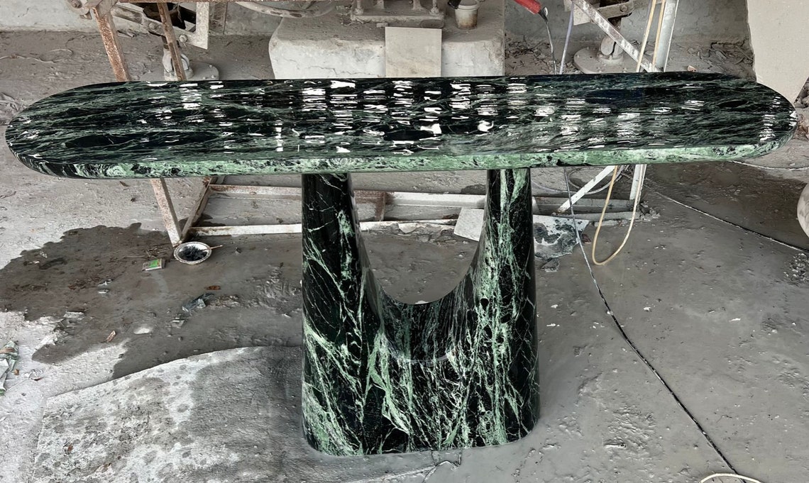 Spider Green Marble Console - Marble Console Table for Entryway ...