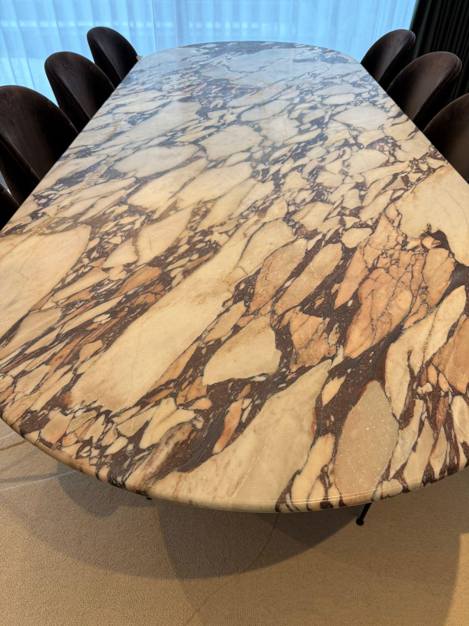 Viola Dining Table - Dining Table With Fluted Base - Calacatta Viola ...