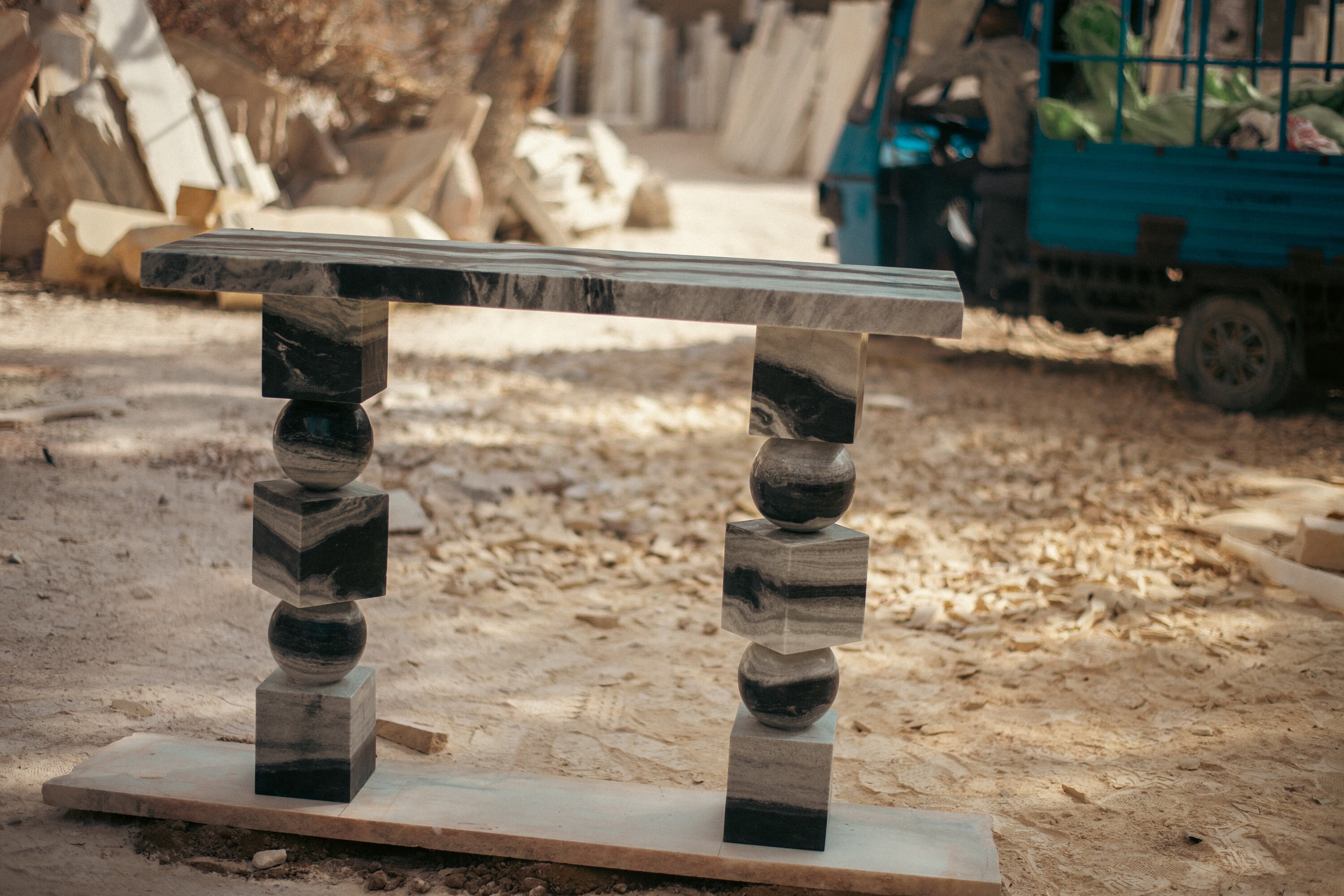 STAGE CONSOLE - White Panda Marble - Luxury Statement Piece for Living ...