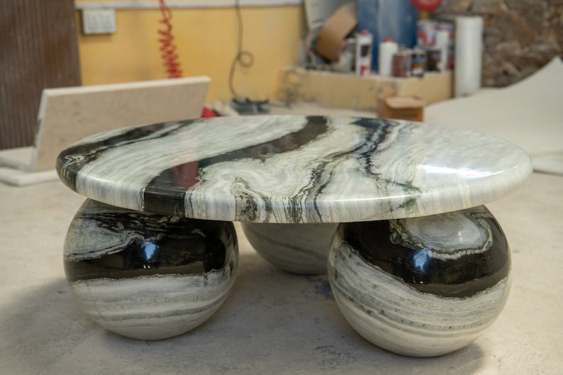 GLOBE COFFEE TABLE- Marble Table - Sphere Design Base - Different ...