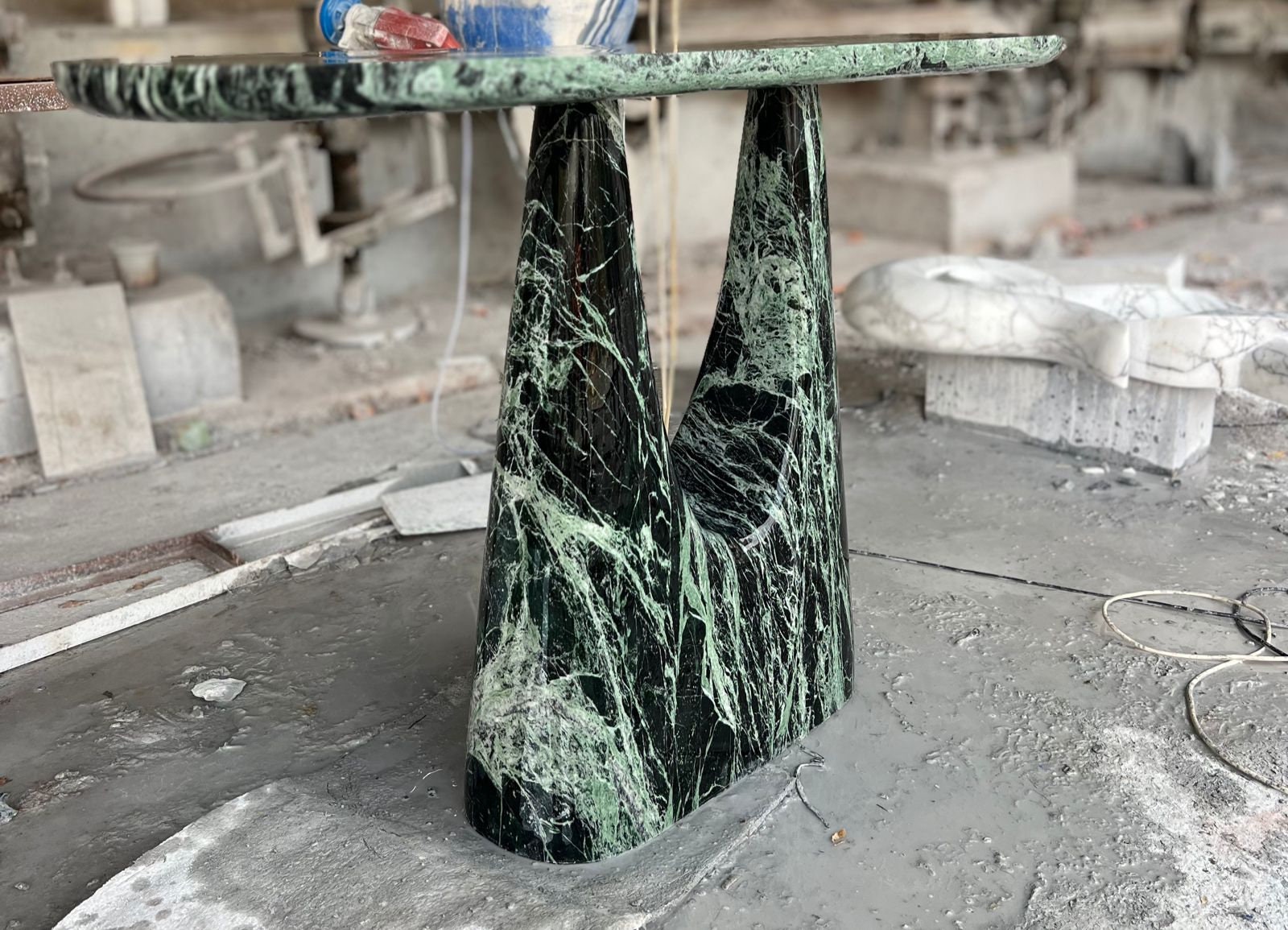 Green marble table store