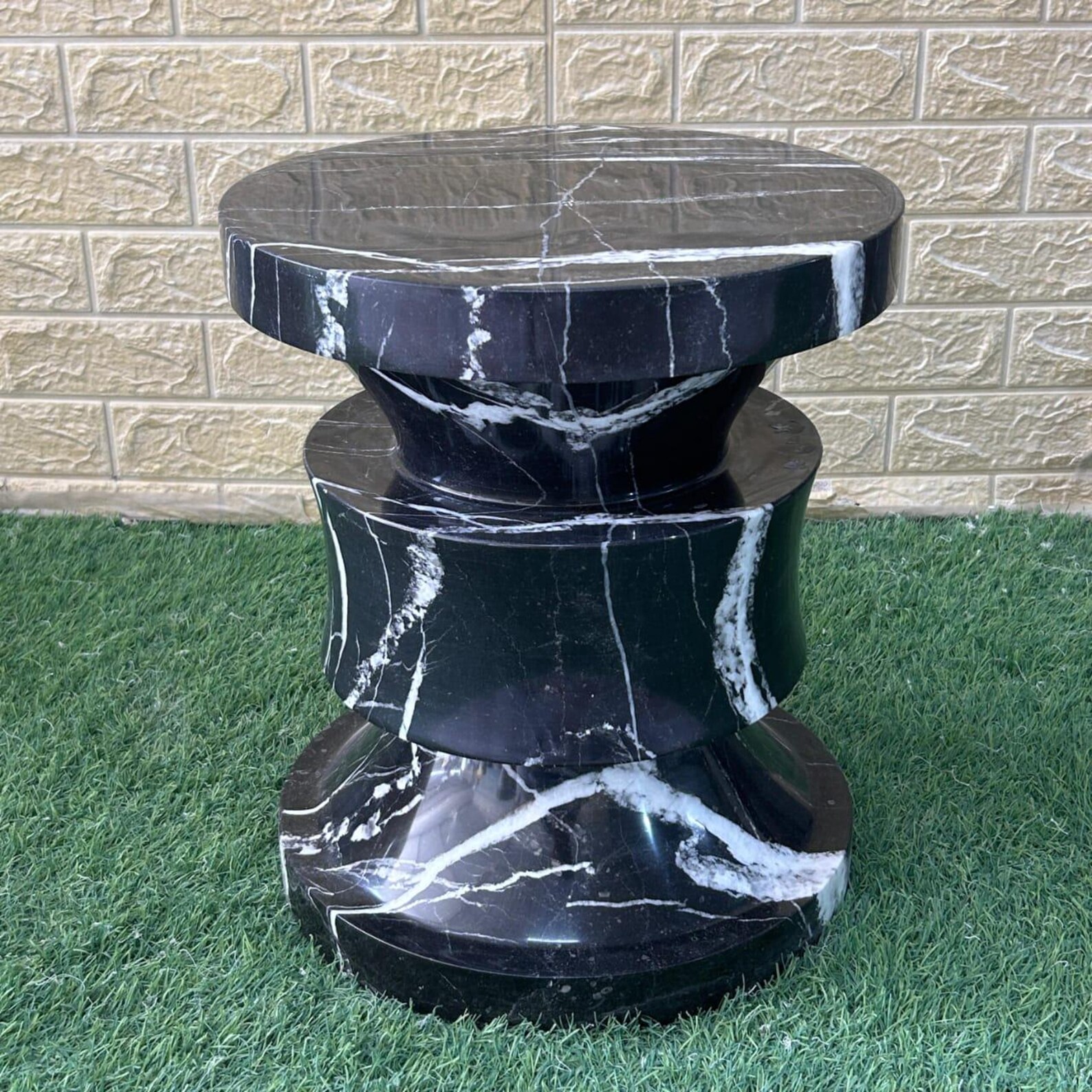 Black Marquina Side Table - Barth Stools - Nero Marquina, Forest Green ...