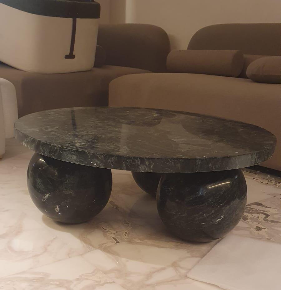 GLOBE COFFEE TABLE- Marble Table - Sphere Design Base - Different ...