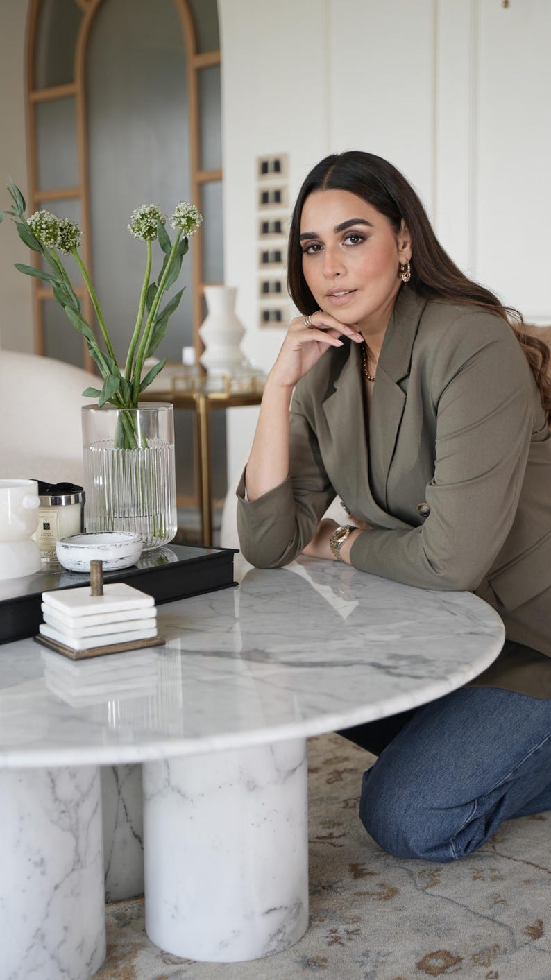 White Arasbescato Marble Coffee Table — Contemporary Italian Stone ...