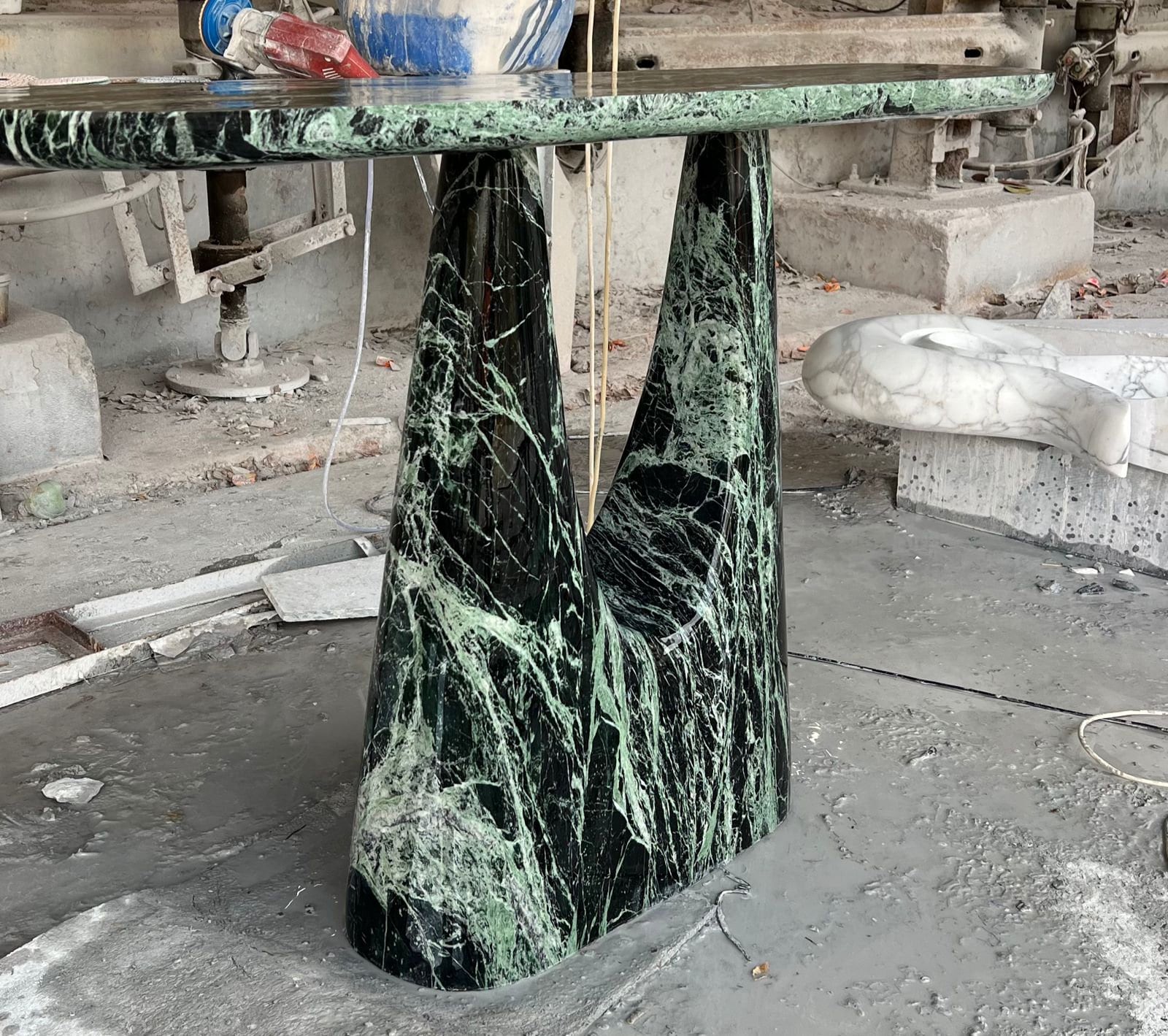 Spider Green Marble Console - Marble Console Table for Entryway ...