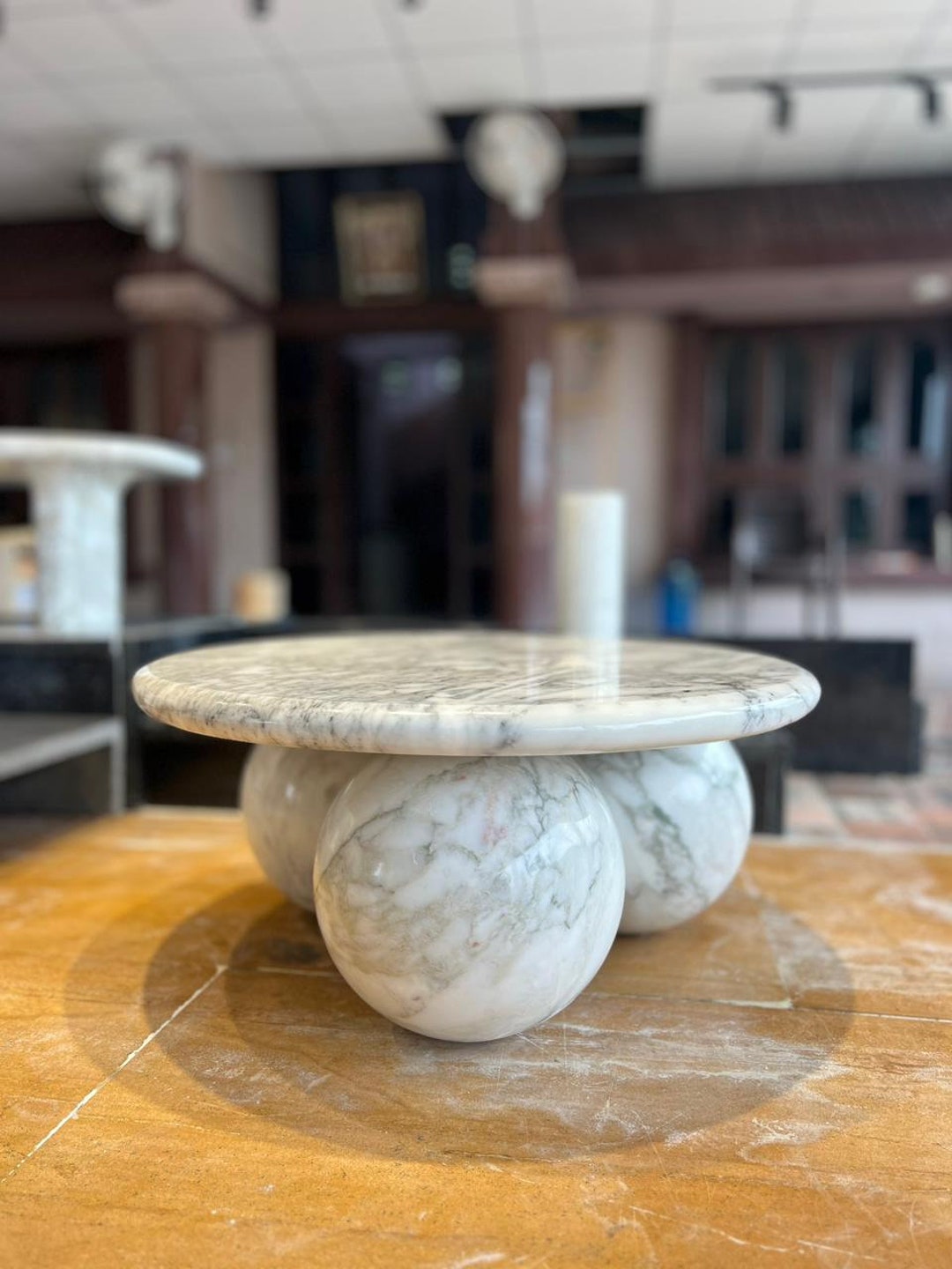 GLOBE COFFEE TABLE- Marble Table - Sphere Design Base - White ...