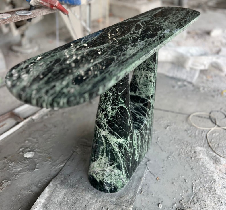 Spider Green Marble Console - Marble Console Table for Entryway ...