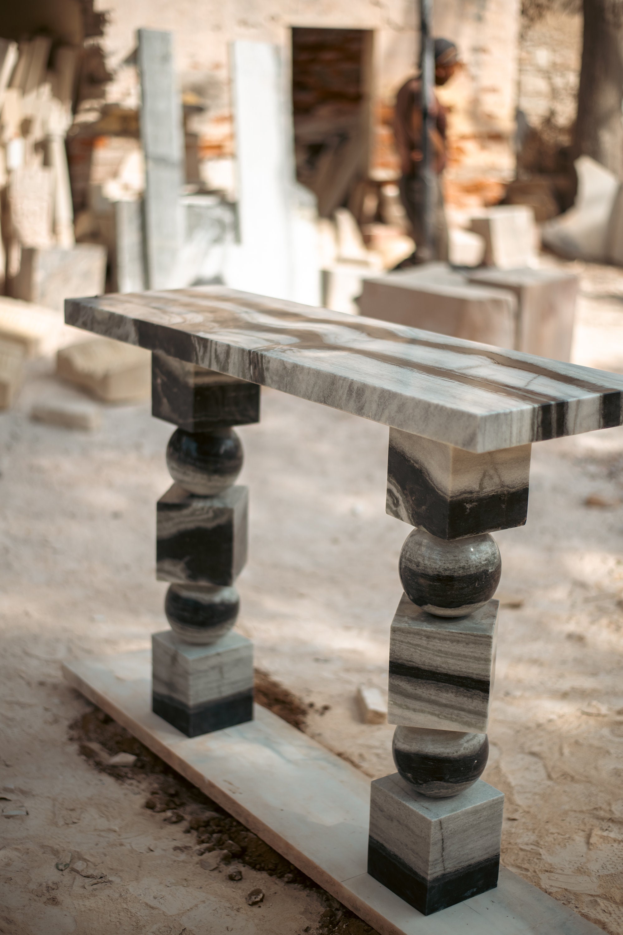 STAGE CONSOLE - White Panda Marble - Luxury Statement Piece for Living ...