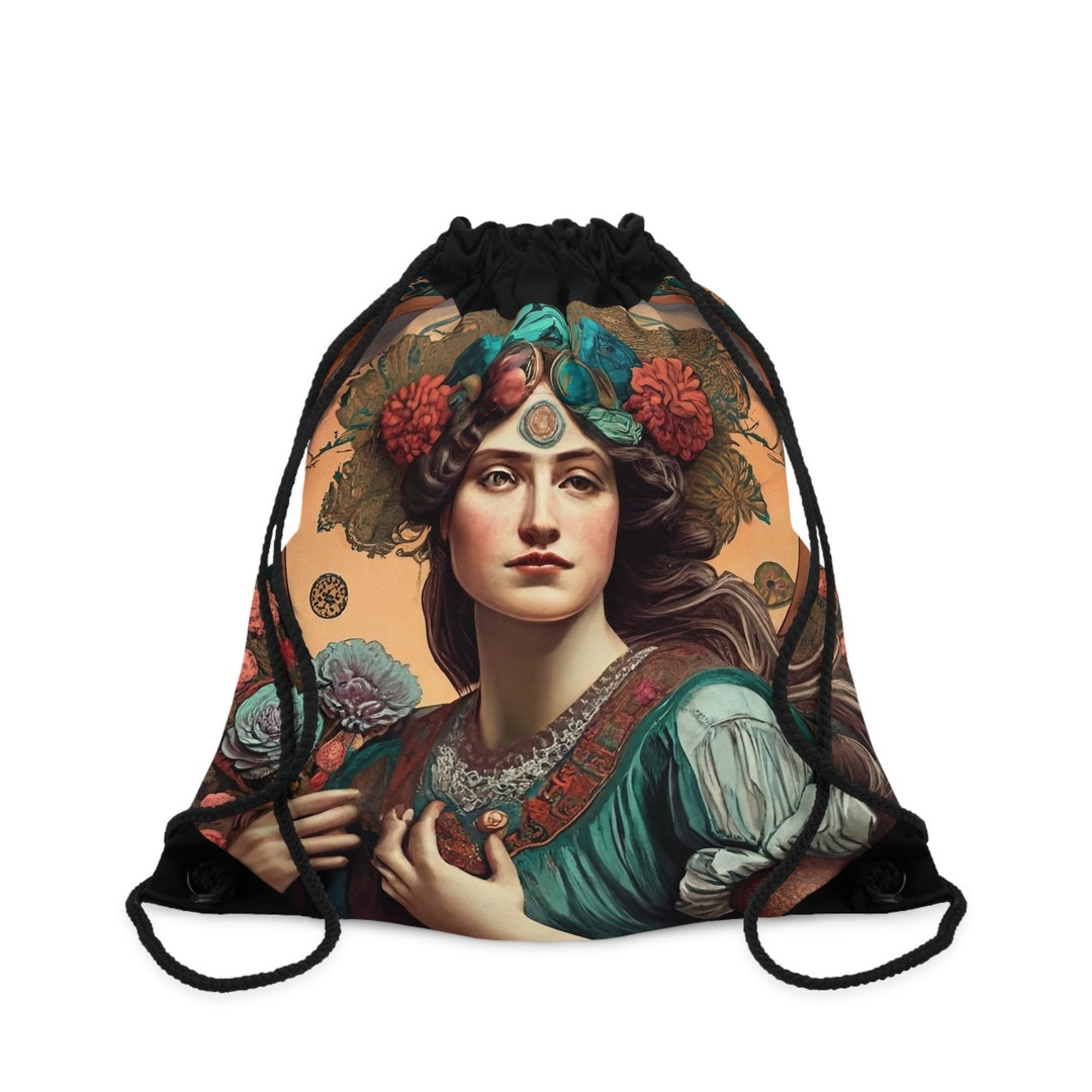 Art Nouveau Beautiful Vegetal Bag Ladies Floral Graphic Sack - Etsy