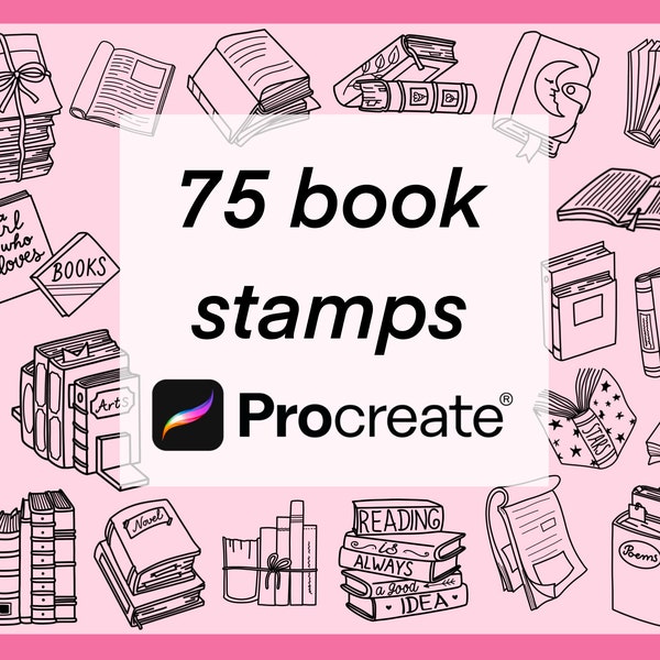 Stack of Books Stamp - Etsy