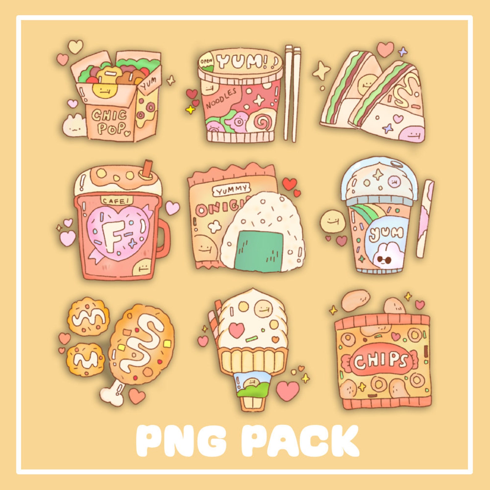 Kawaii Food, Cute Sticker Design for Stationary and Planner - Etsy