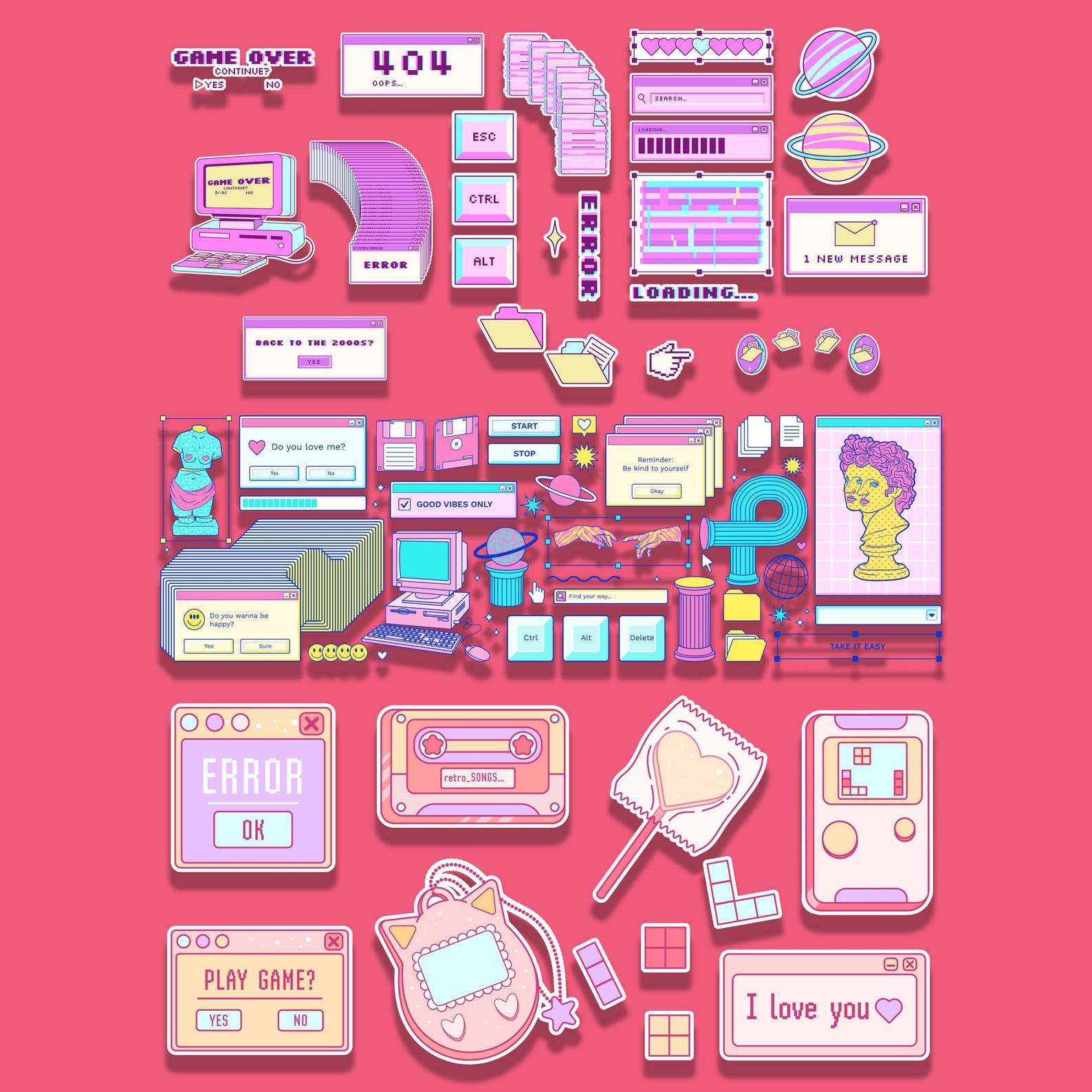 Retro Y2k Design Ready to Print and Use - Etsy