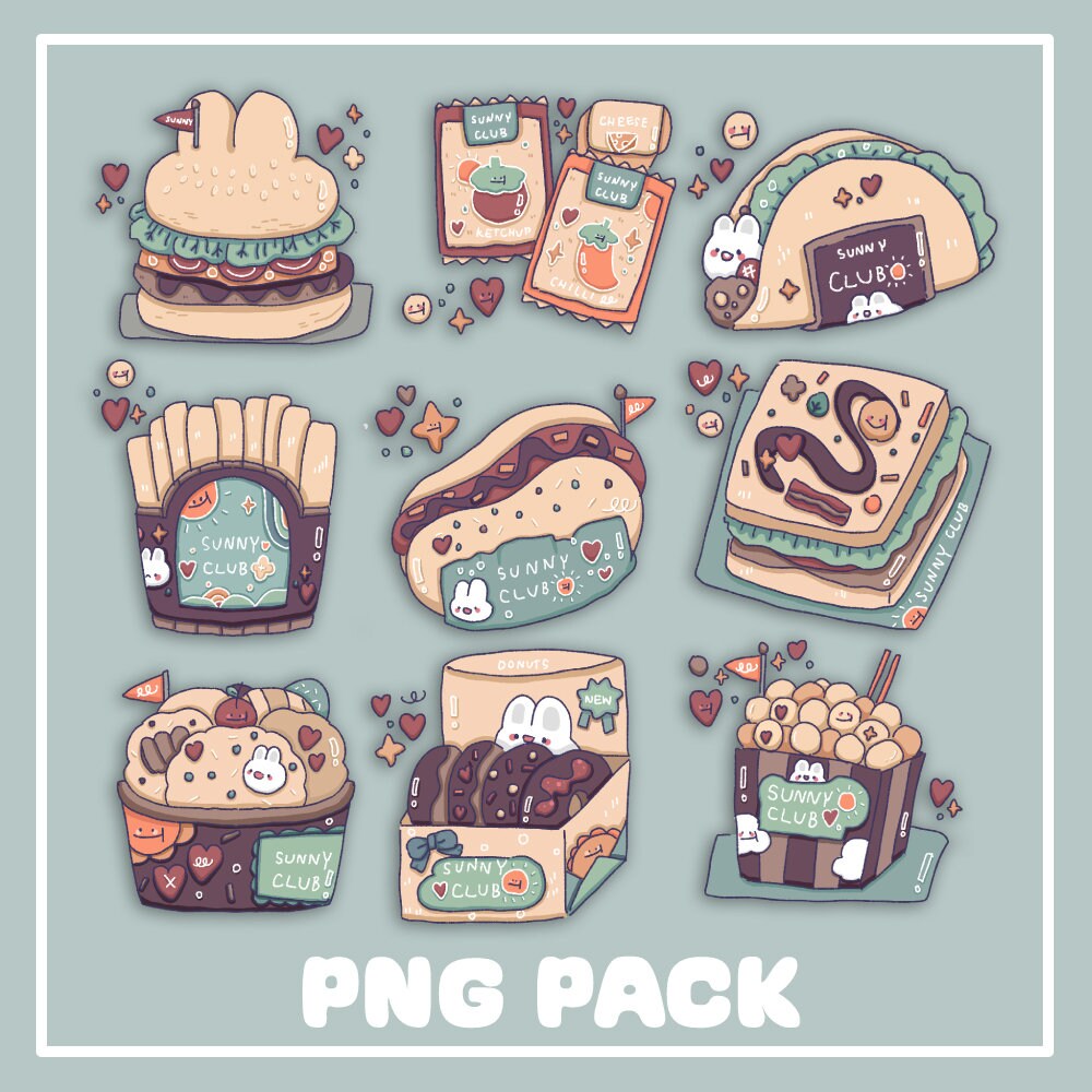 Kawaii Junk Food, Cute Sticker Design for Stationary and Planner - Etsy