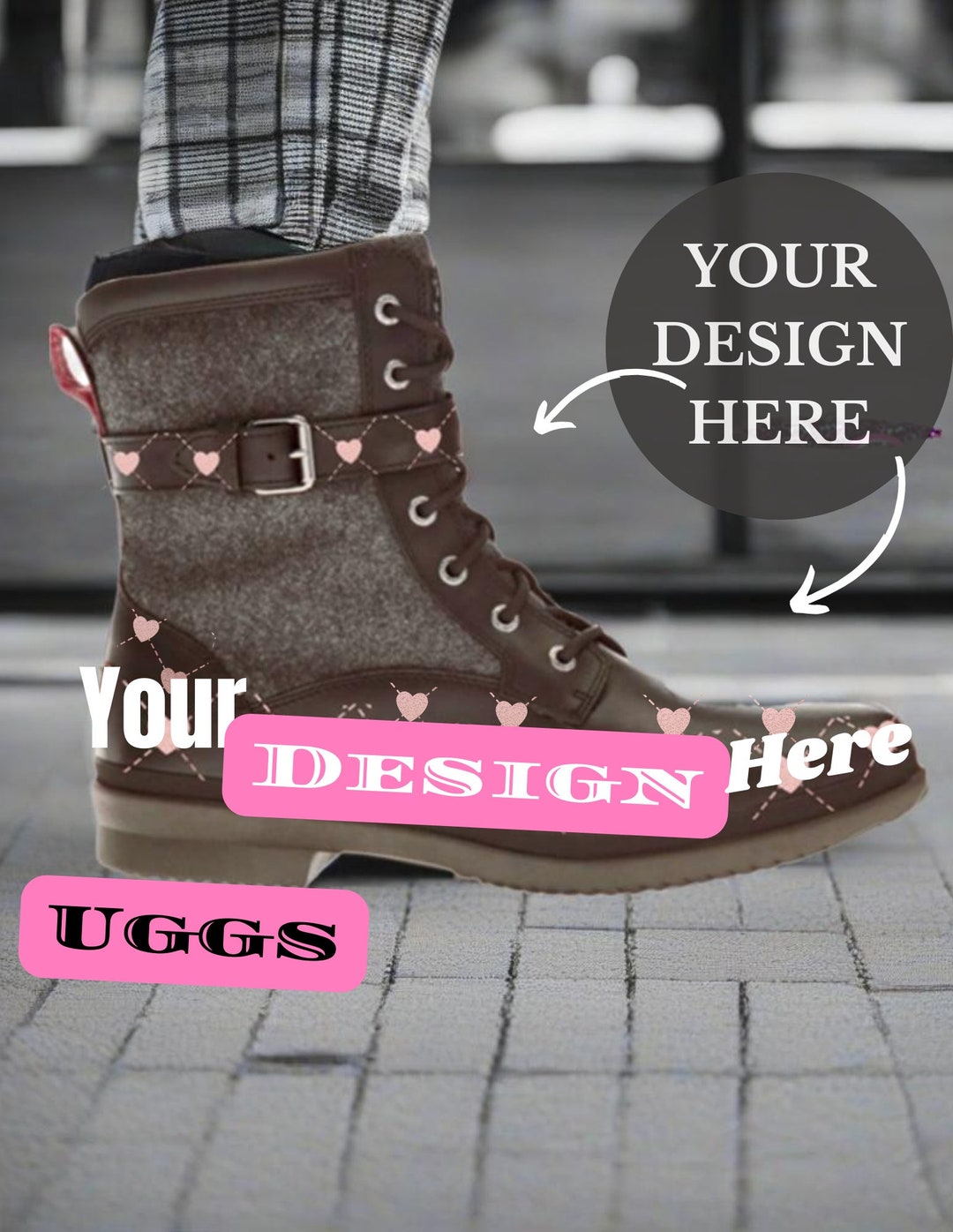 Custom Ugg Leather Womens Boots Winter Boots Snow Boots Personalized ...