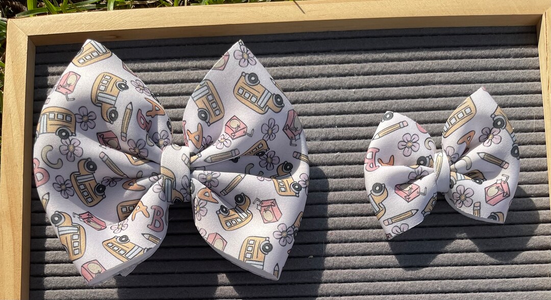 Back to School 5 Inch Scuba Bus Bow - Etsy