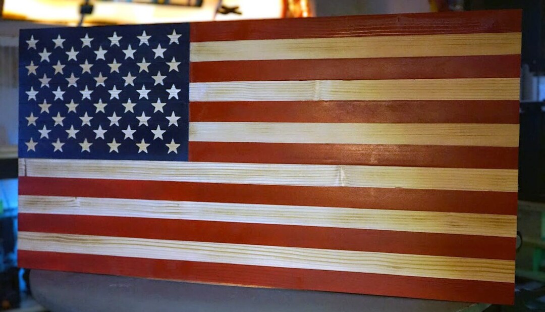 Wooden Hand Made American Flag - Etsy