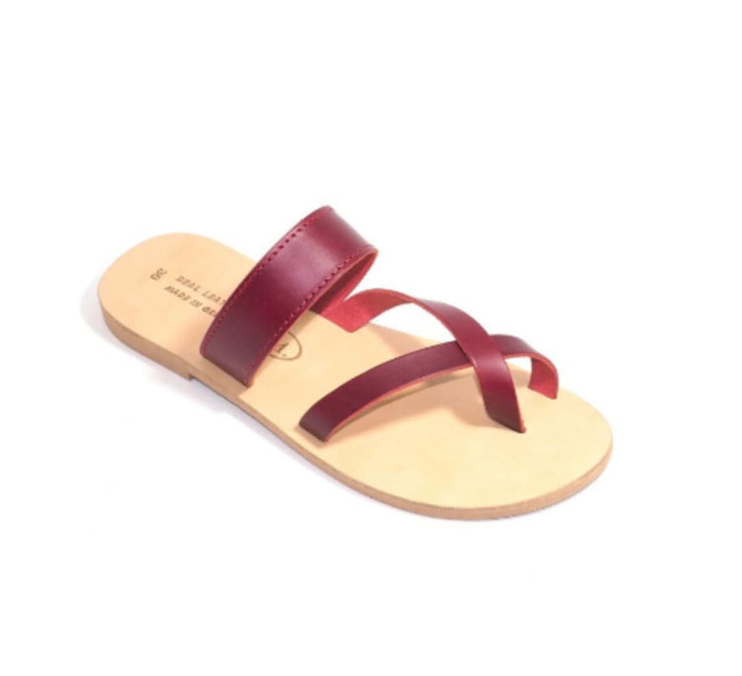 Handmade Greek Leather Sandals From Crete - Etsy