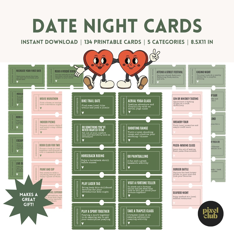 Printable Date Night Cards, Date Night Coupons, Date Night Cards for ...