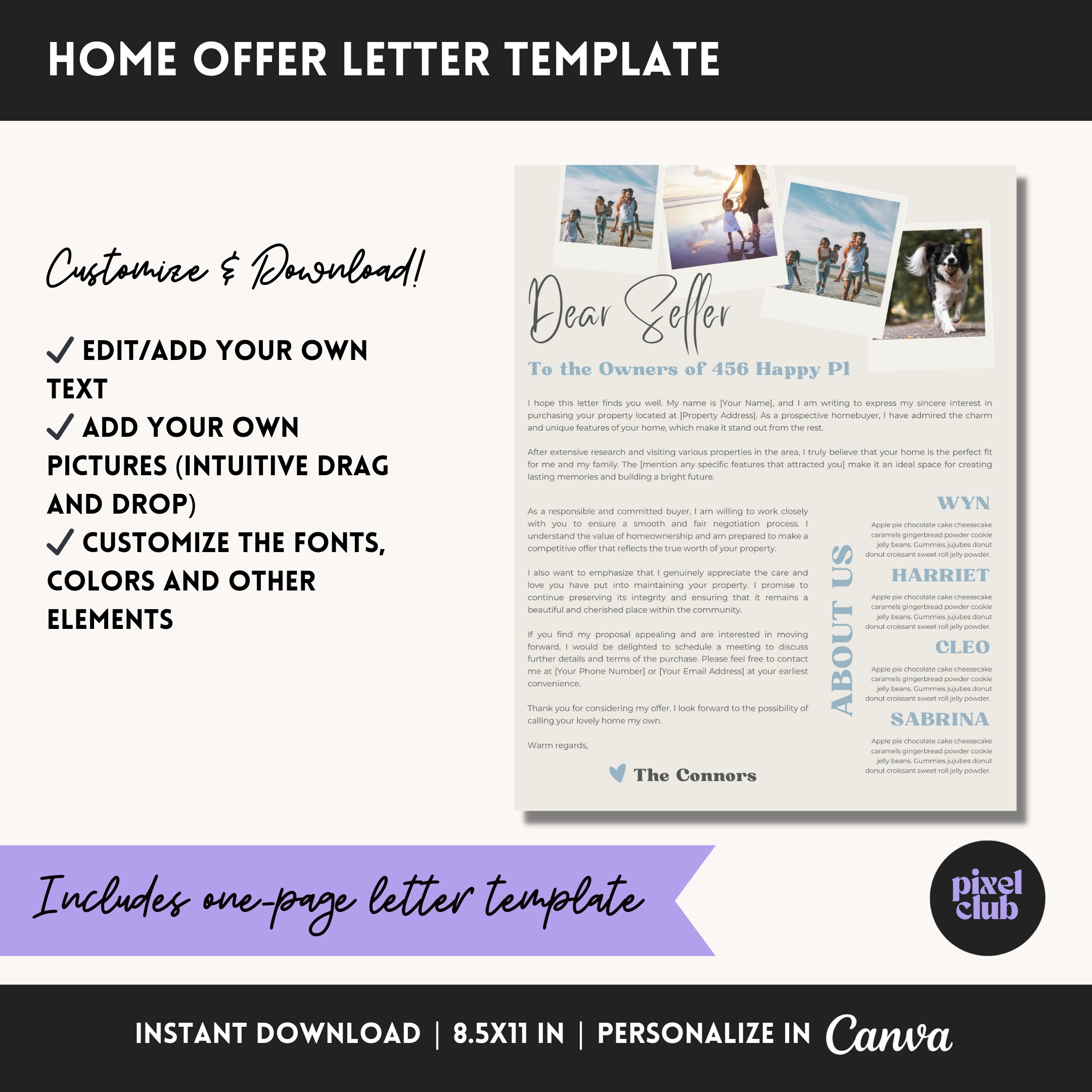 Home Offer Letter Template We Love Your Home Letter to - Etsy