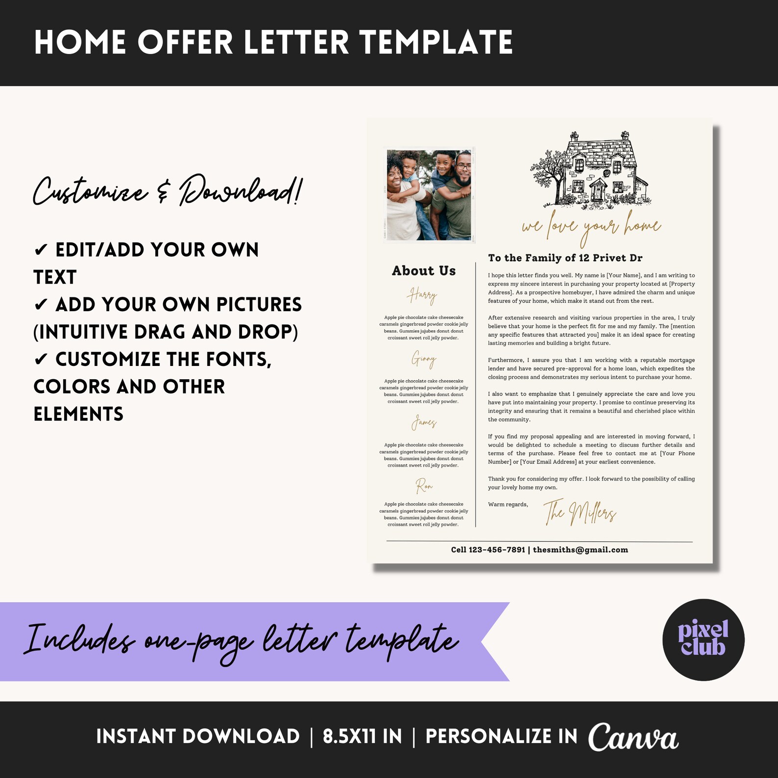 Home Offer Letter Template We Love Your Home Letter to - Etsy