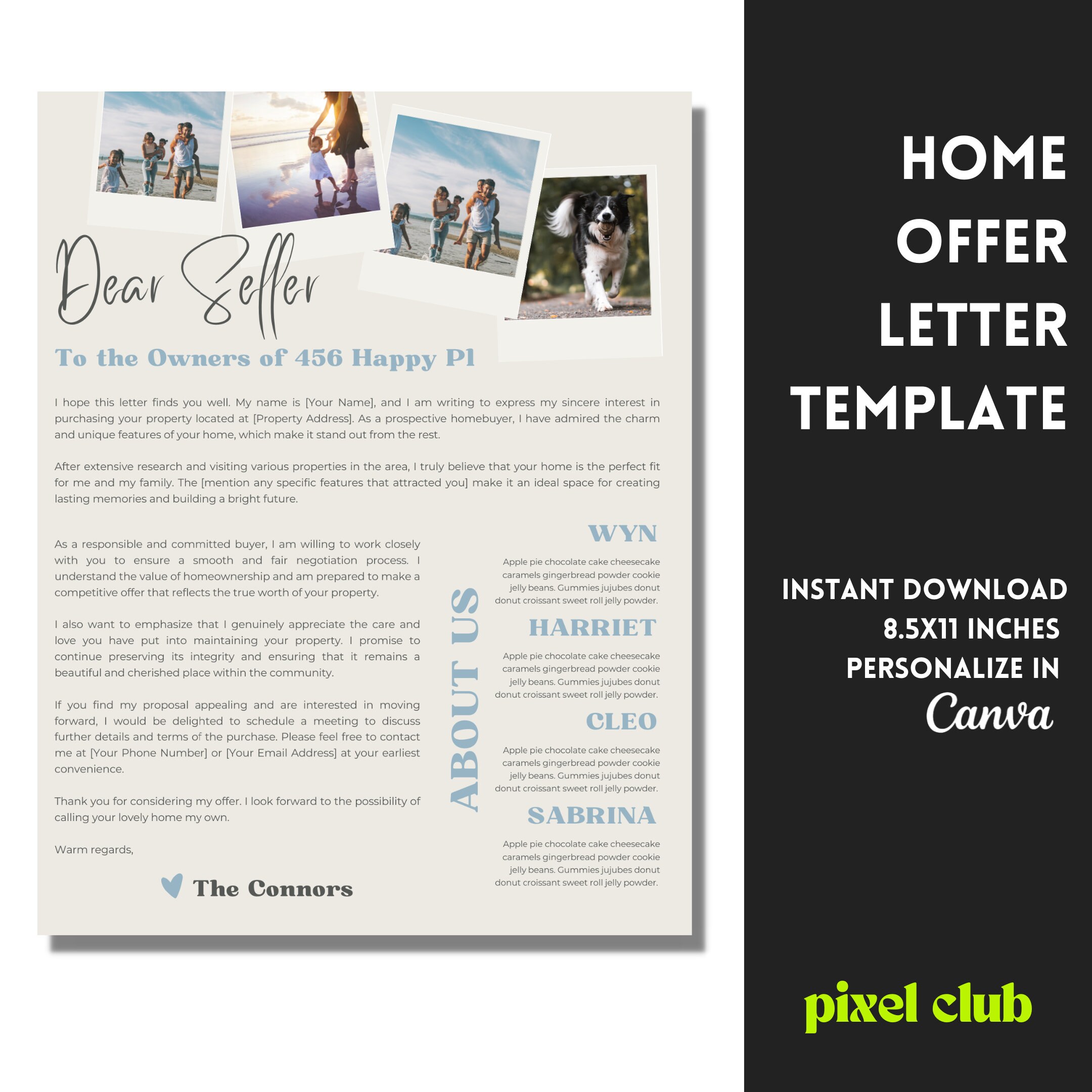 Home Offer Letter Template We Love Your Home Letter to - Etsy