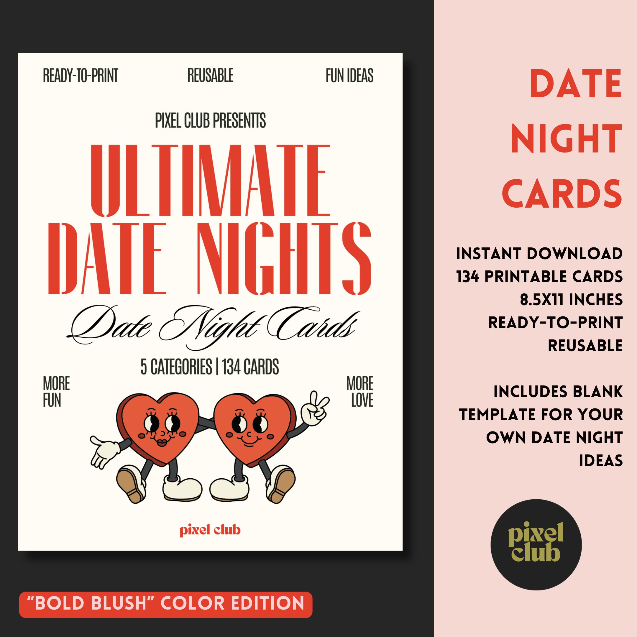 Printable Date Night Cards, Date Night Coupons, Date Night Cards for Couples, Anniversary Gift ...