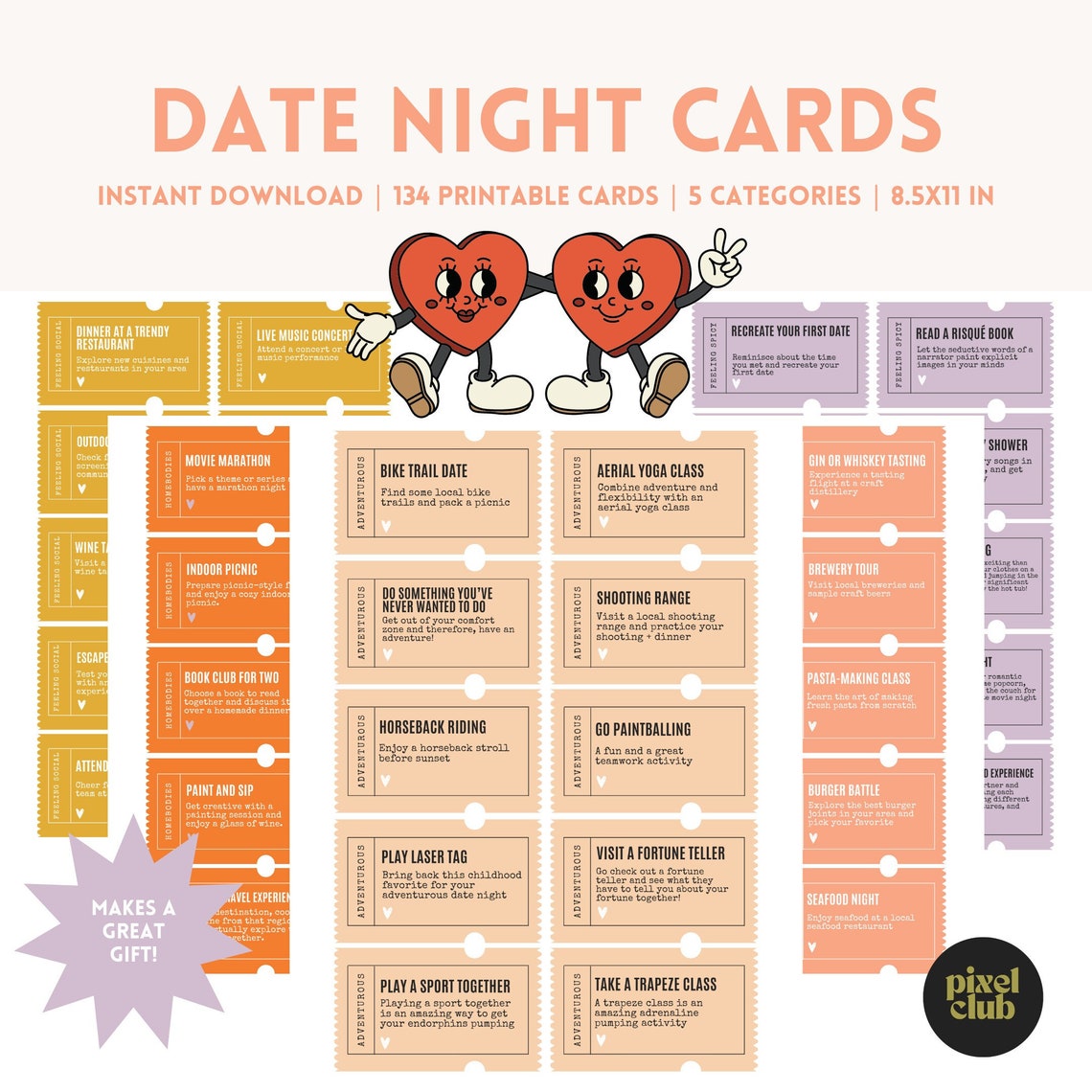 Printable Date Night Cards, Date Night Coupons, Date Night Cards for ...