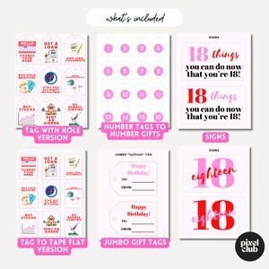 18TH BIRTHDAY Gift Tag Set, 18th Birthday Gift, 18th Birthday Party ...