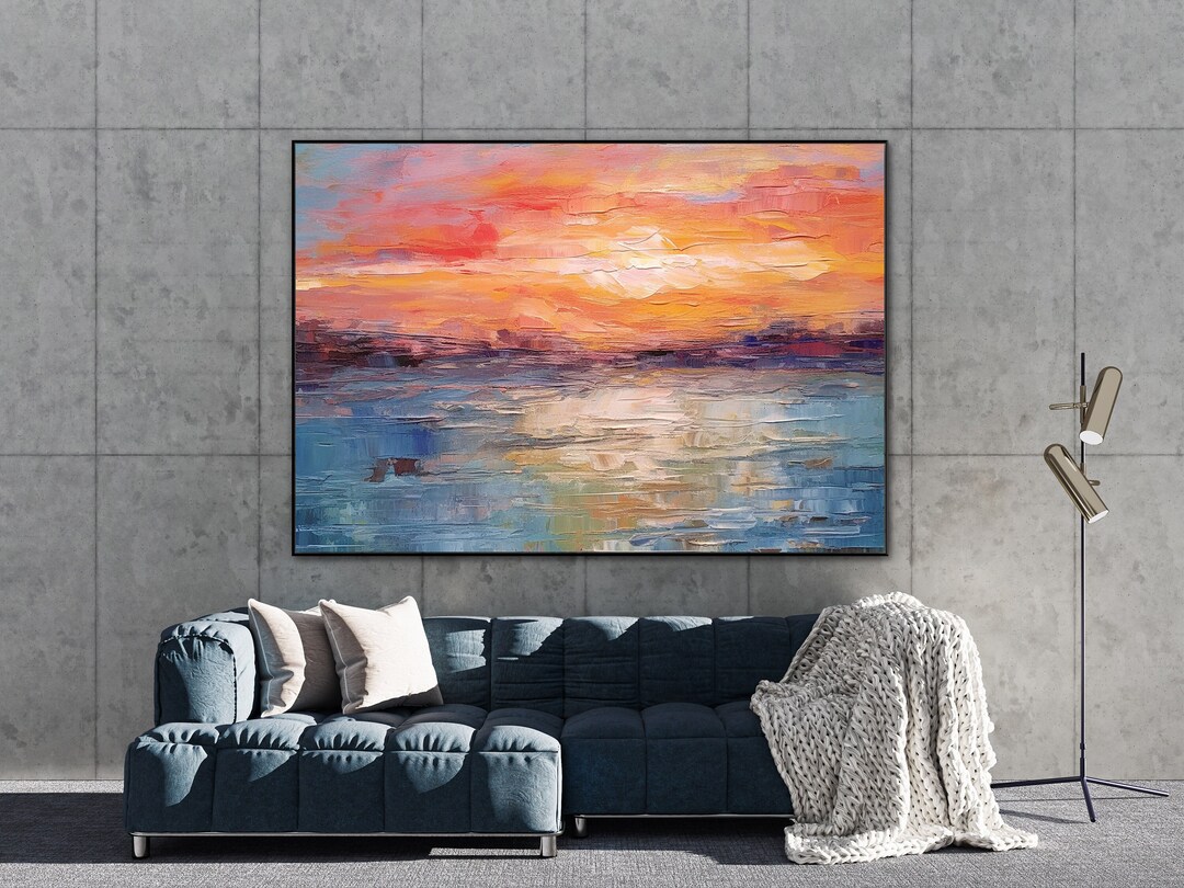 Seascape at Sunset. 100% Hand Painted Textured Painting - Etsy