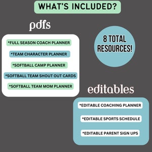 Softball Coach Bundle, Softball Coach Planners, Softball Coach ...