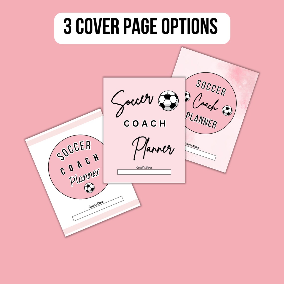 Pink Soccer Coach Planner, Soccer Team Planner for Coaches, Soccer ...