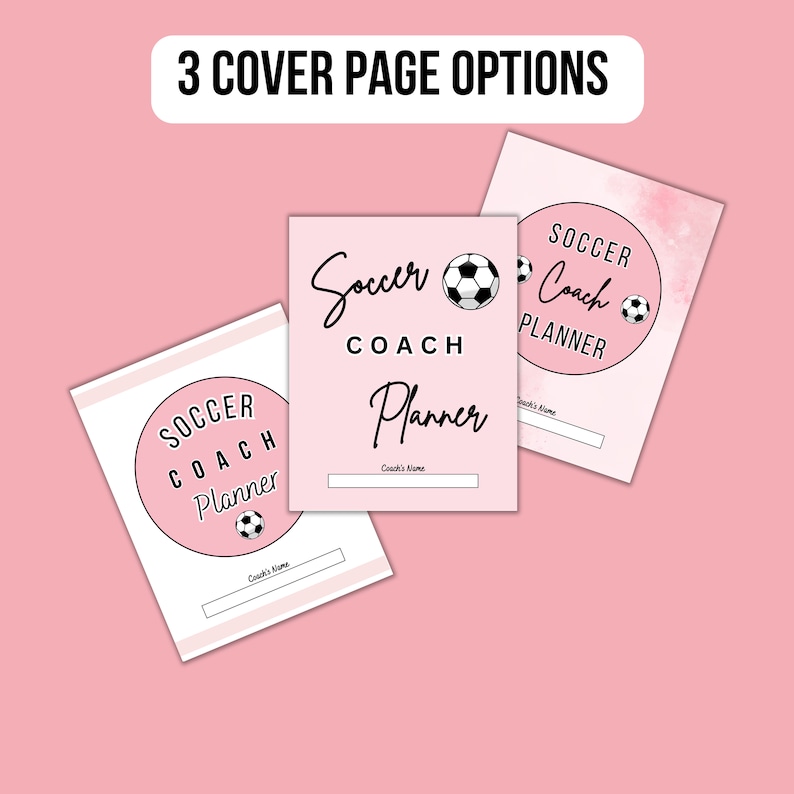 Pink Soccer Coach Planner, Soccer Team Planner for Coaches, Soccer ...