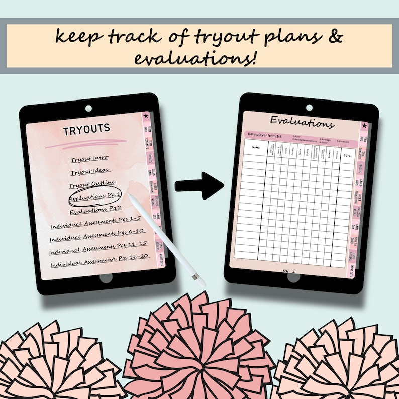 Digital Cheer Coach Planner, Hyperlinked Cheer Planner, iPad Cheer ...