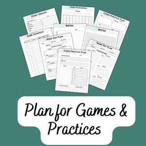 PDF Cheer Practice Planner, Cheer Game Day Planner, Cheer Coach Planner ...