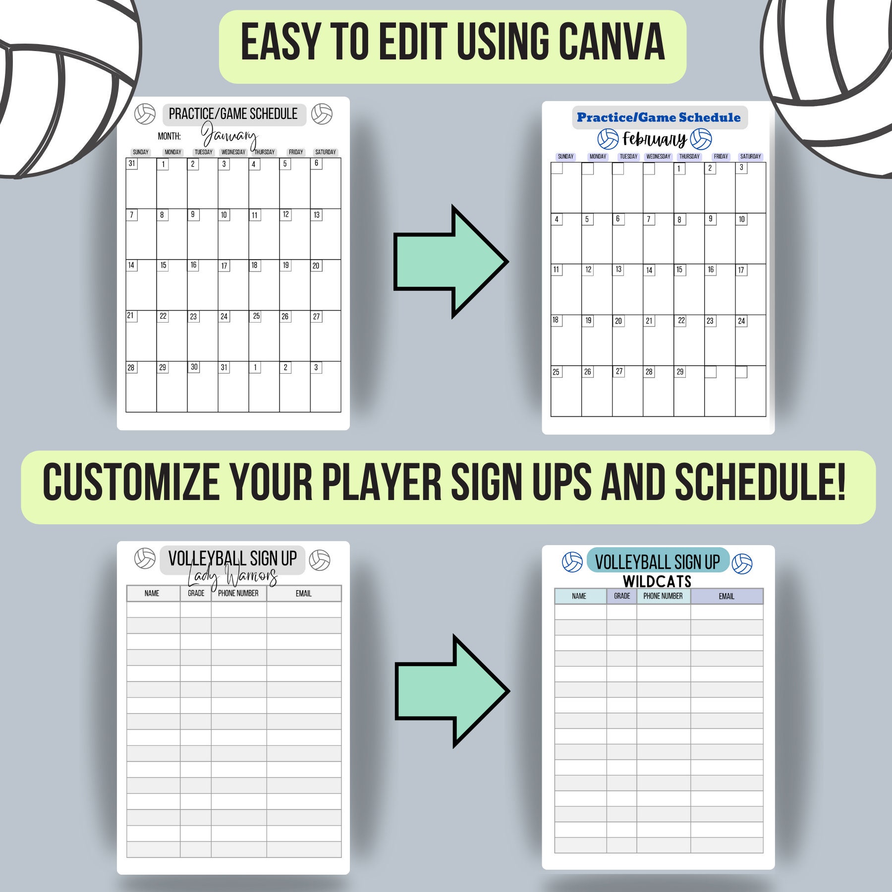 Volleyball Parent Meeting Bundle for Coaches, Parent Meeting Forms ...