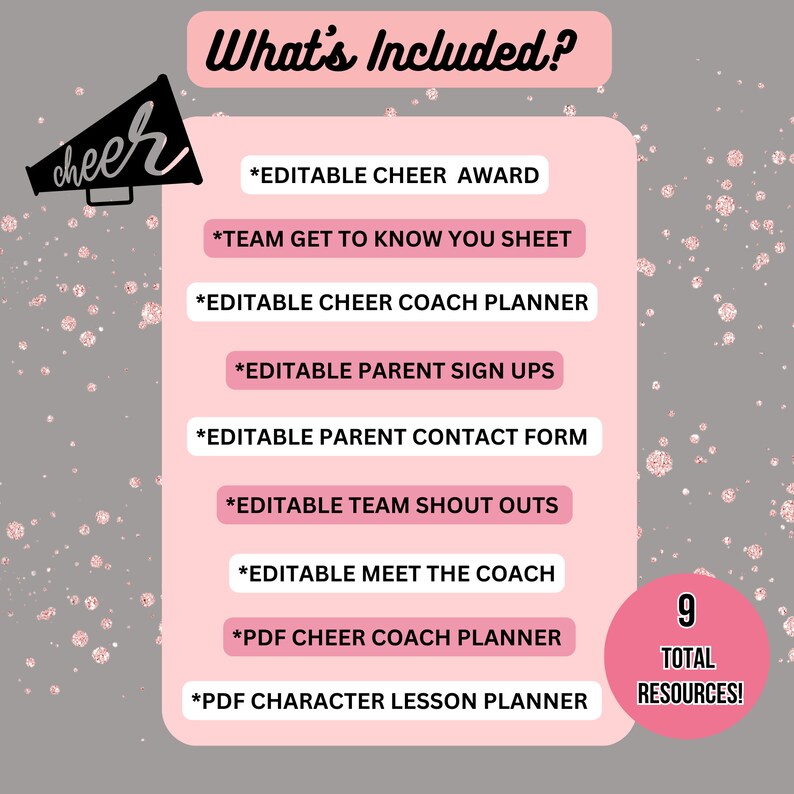 Cheer Coach Bundle, Cheer Coach Planners, Editable Cheer Forms ...